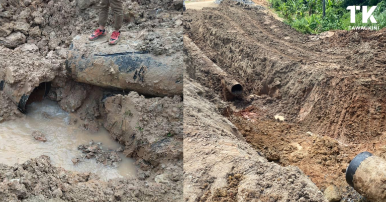 Pembaikan paip putus dijangka selesai malam ini - TawauKini