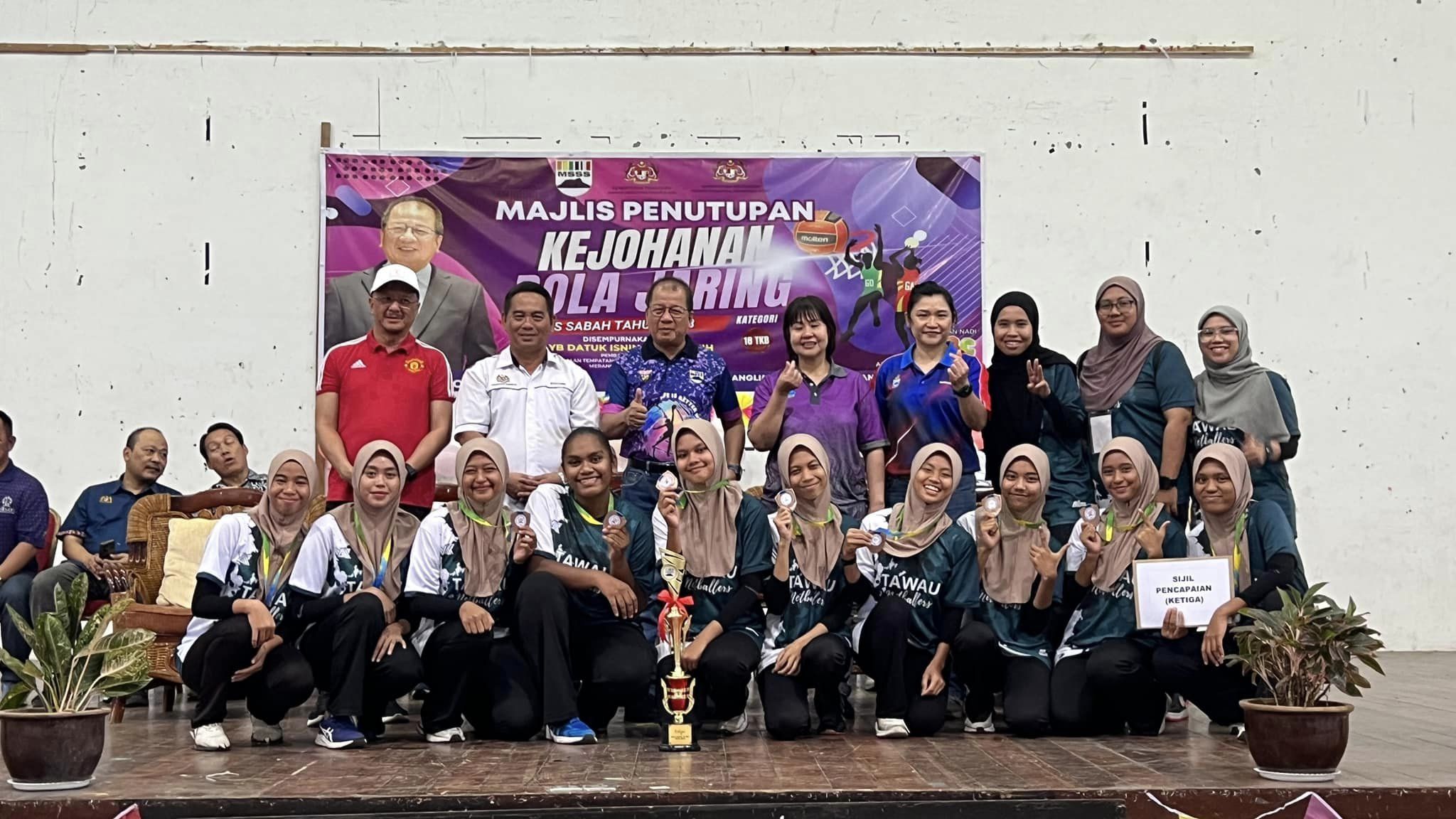 Pasukan Bola Jaring Tawau raih tempat ketiga Kejohanan Bola Jaring MSS Sabah - TawauKini