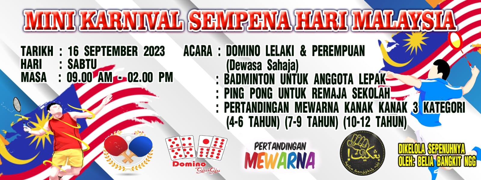 Belia Bangkit NGG Anjur Mini Karnival Sempena Hari Malaysia - TawauKini